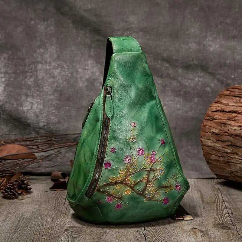 Рюкзак MOTAORA H177, натуральная кожа, с тиснением, унисекс, 28x12x38 см