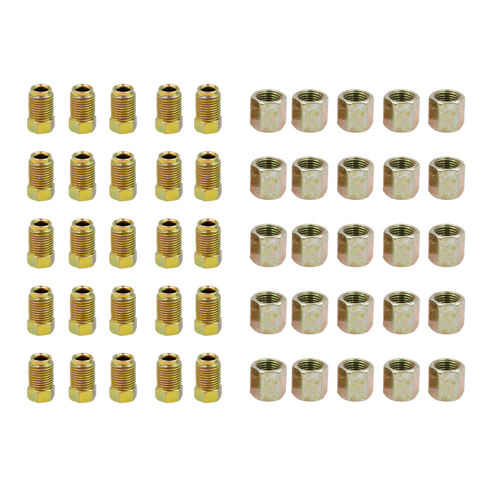 25 Женских Гаек 25 Мужских Гаек Соединитель Фитингов Тормозной Трубы Автомобиля для трубки 3/16 дюймов