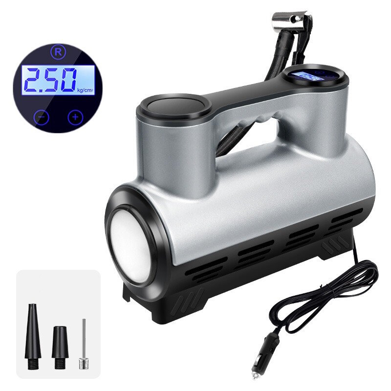 Автомобильный компрессор с цифровым дисплеем со встроенным фонариком, 22 цилиндра