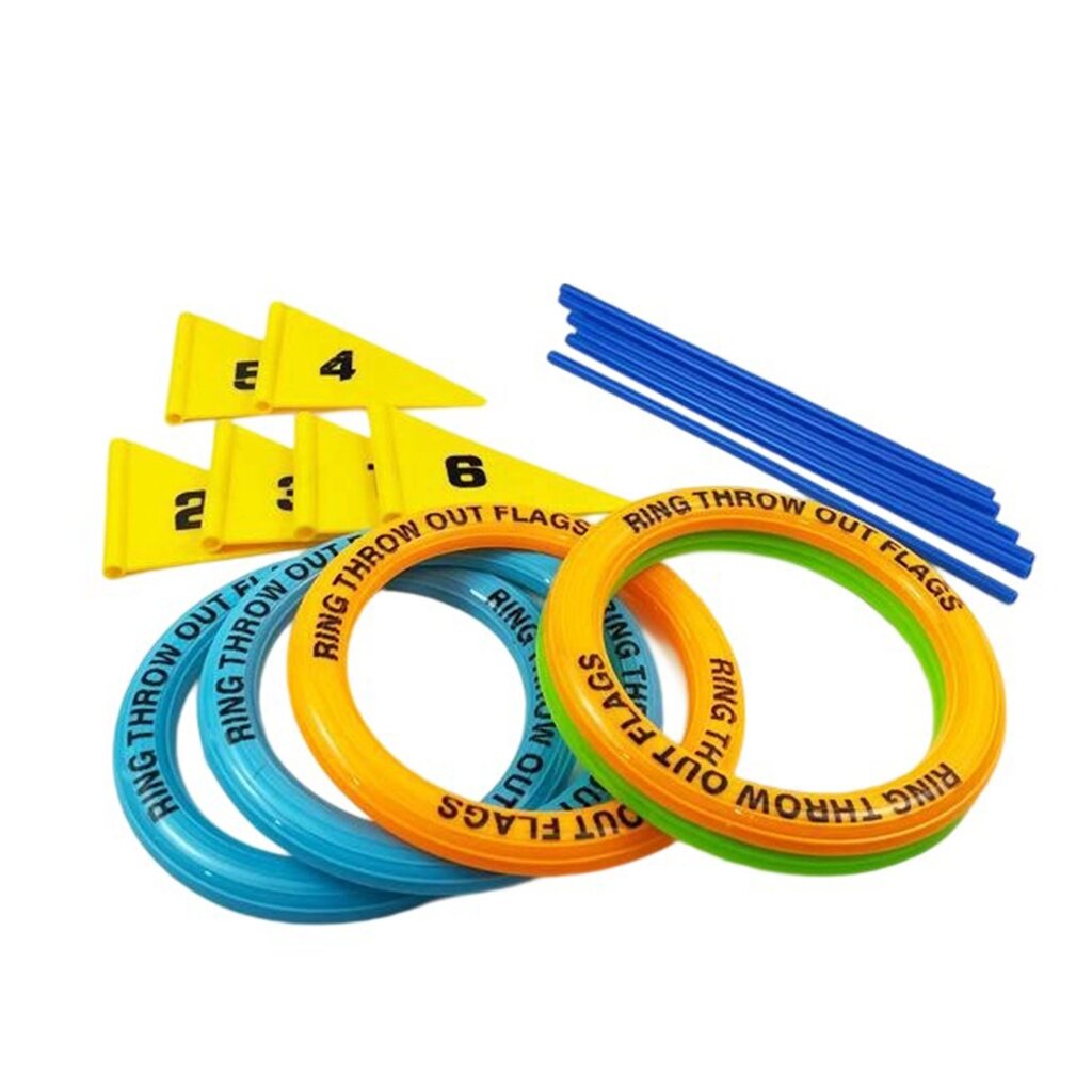 Набор для игры с кольцами на улице для детей с цветными кольцами и мишенями, прочный материал ABS, развивающая игрушка для детей от 3 лет, для игры в помещении и на улице