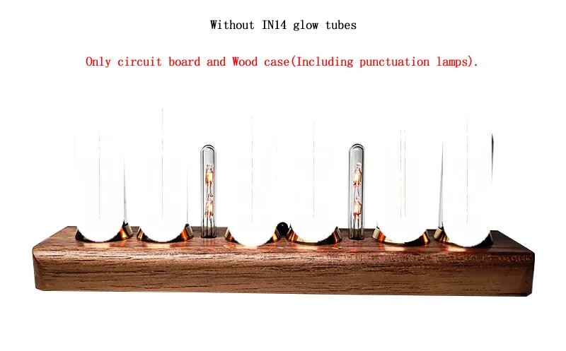 Бывший советский часы с светящейся трубкой IN 14, электронная трубка, часы NIXIE, циферблат и вилка, сенсорная кнопка, без трубки, Without glow tube
