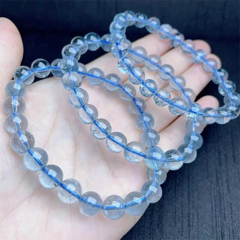 Детский эластичный браслет с голубым топазом, blue topaz