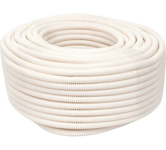 Гофрированная труба ПЛЛ Gigant легкая белая D20 с зондом 100м 20120HFR-W-GI