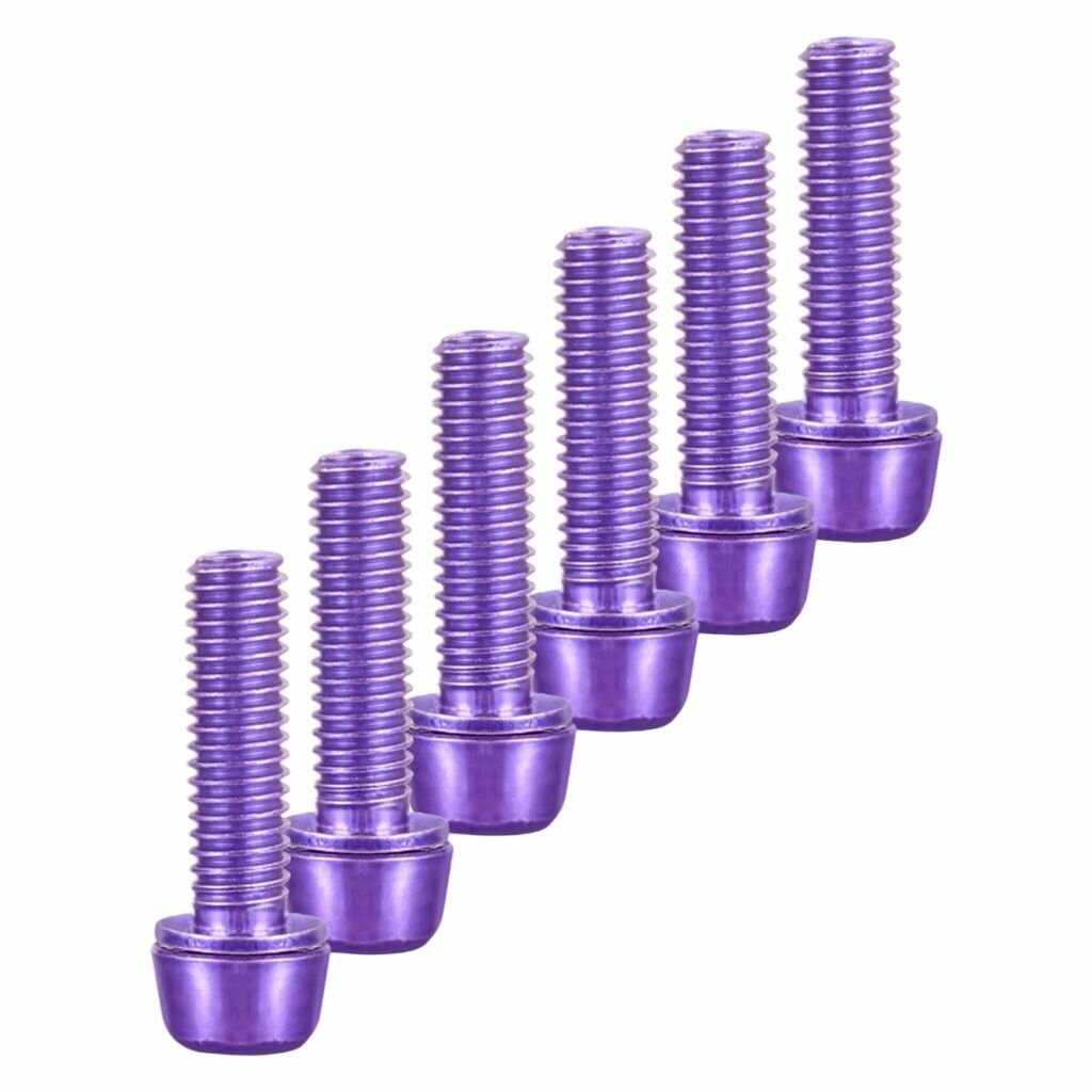 6 штук болты для тормозных суппортов велосипеда из нержавеющей стали для крепления аксессуаров, Фиолетовый