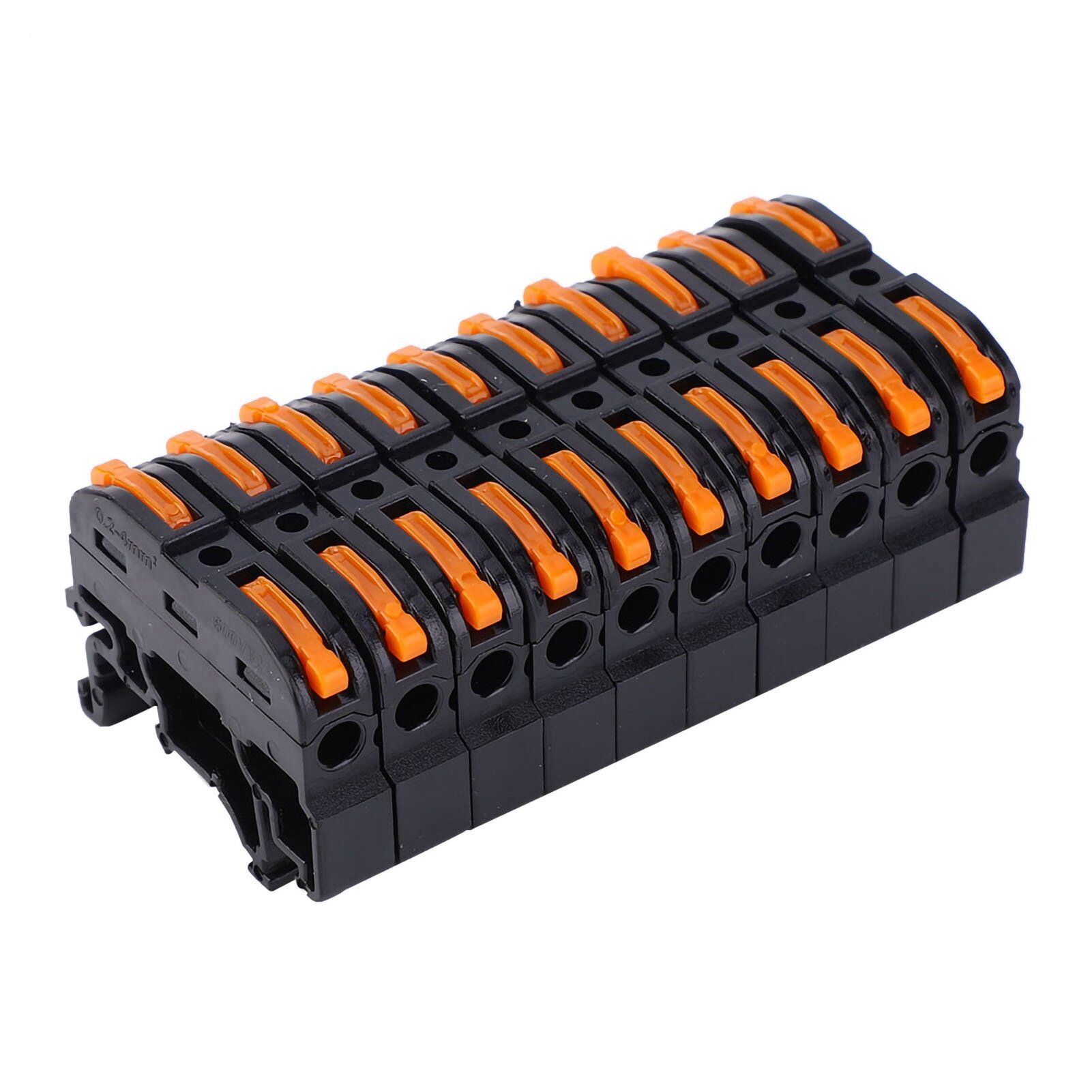 10 шт. PCT-211 рельсовый разъем для проводов 0,2-4 мм, клеммная колодка для быстрой проводки (черный)