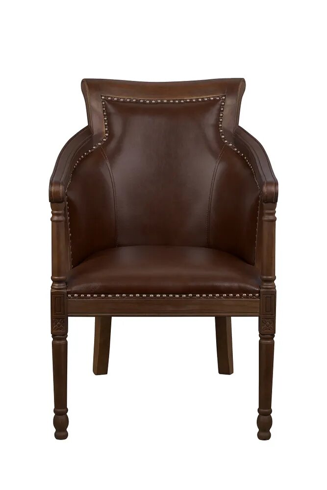 Кресло Mak-interior Valene Brown V2, искусственная кожа, массив дерева