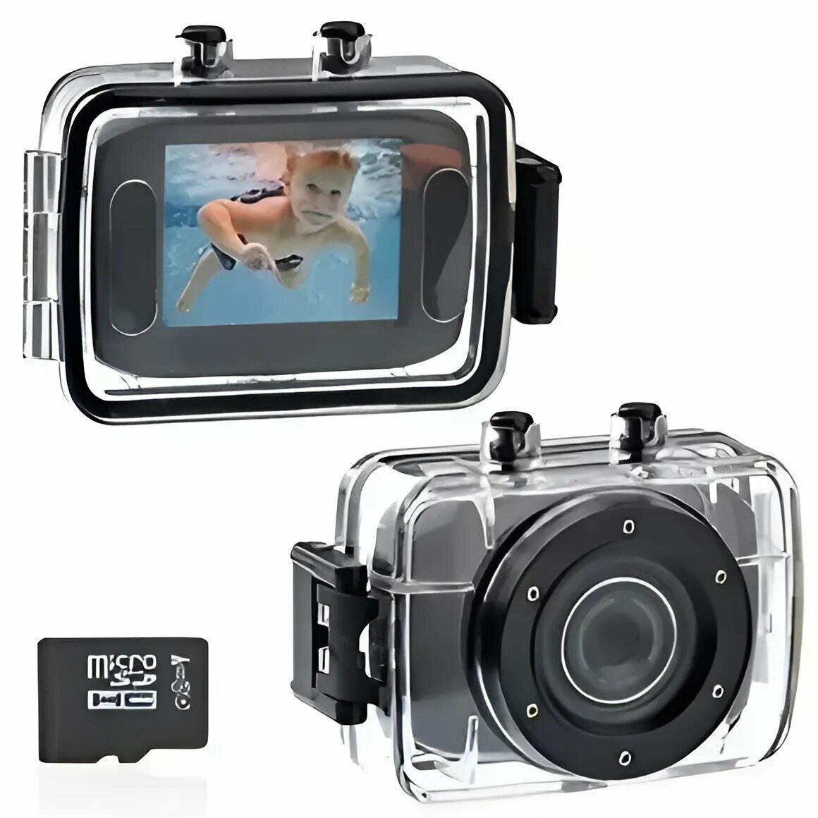 Экшн-камера Sport Cam DV123, Full HD, 32 Гб, аквабокс, до 1,3 ч