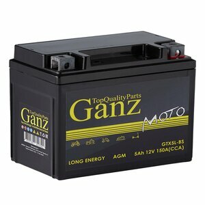 Батарея аккумуляторная GANZ мото agm 5а/ч 150а 12v обратная полярн. болтовые мото клеммы GANZ арт. g
