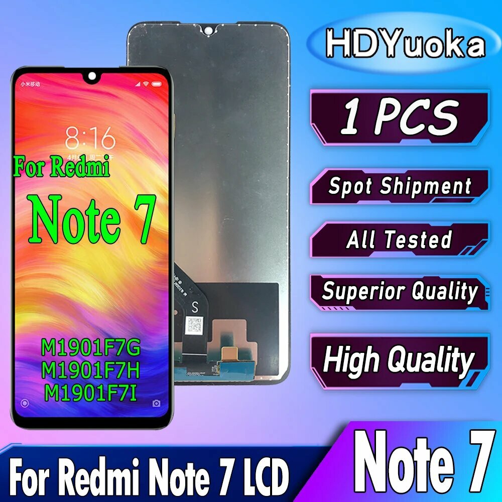 6,3 " для Xiaomi Redmi Note 7, ЖК-дисплей M1901F7G M1901F7H M1901F7I, сменный преобразователь сенсорного экрана в сборе