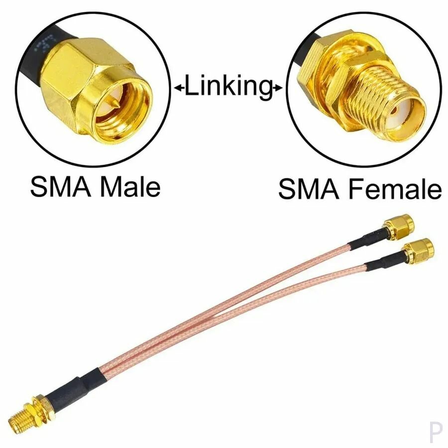Коаксиальный кабель антенны WiFi SMA Female To Y-Type 2XSMA Male Прямой разветвитель-комбайнер Удлинитель Пигтейл RG316