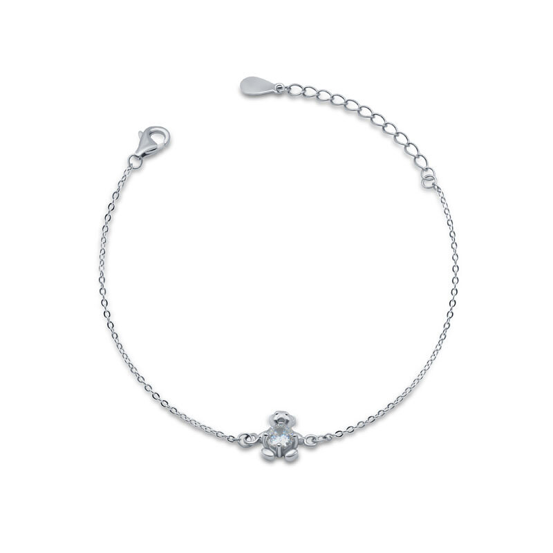 Браслет, серебро, 925 проба, фианит