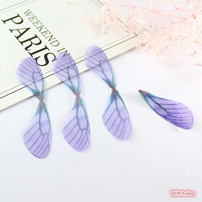 Шифоновые крылья стрекозы для рукоделия 8.5CM Deep purple, 50Pcs