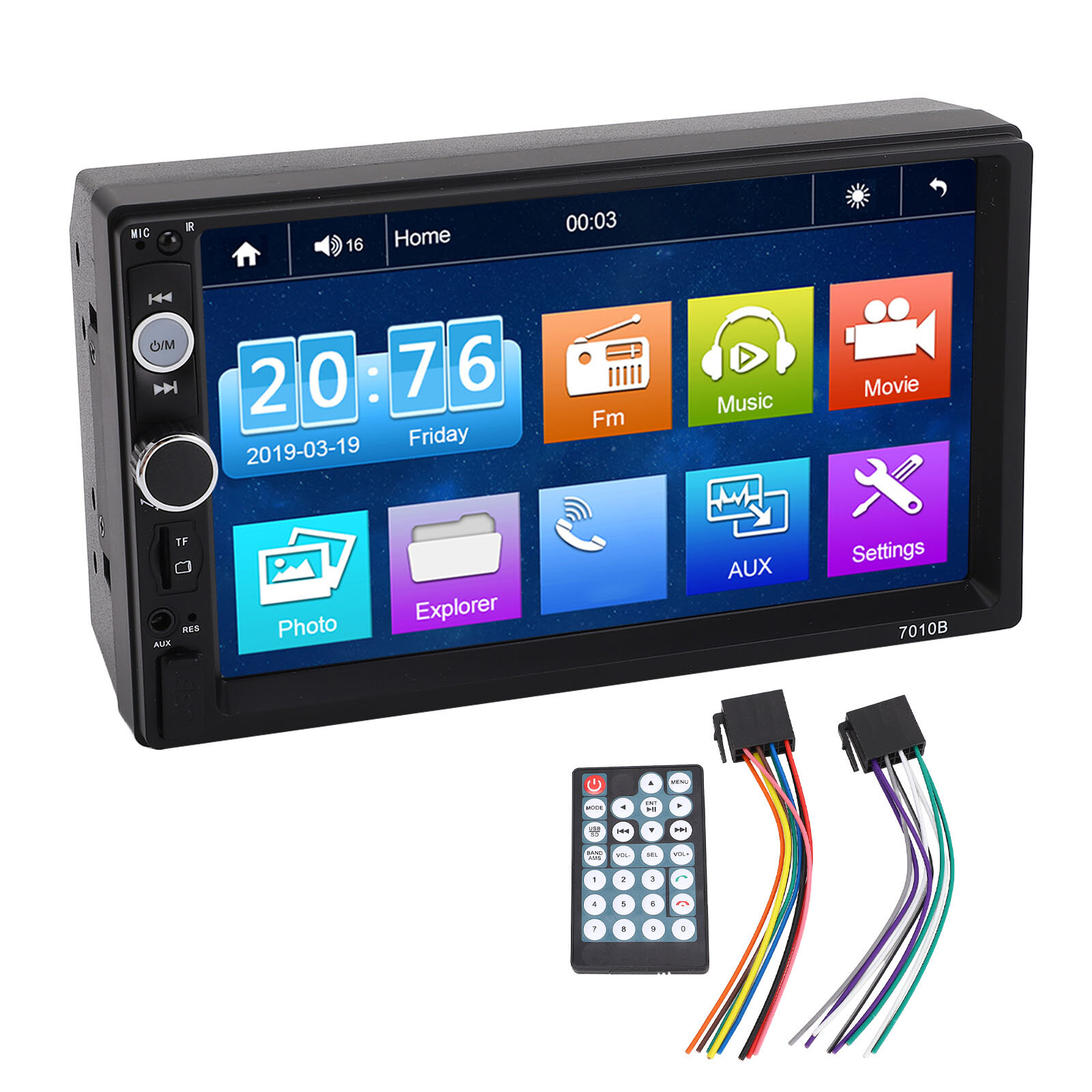 7-дюймовая головка с Carplay, Android Auto, Bluetooth, AUX, MP5, тип A