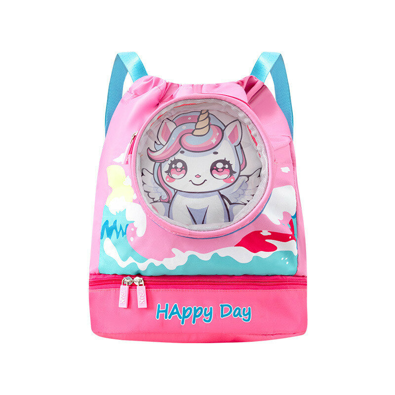 Детская сумка для пляжа мультфильм с тесьмой и большим объемом для бассейна и пляжа принцесса1