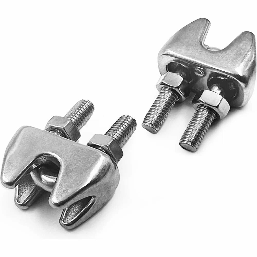 KREPFIELD Зажим Нержавеющий 10 мм ART 9074 А4 для троса с двумя гайками 4 шт. 9074А4ЗАЖИМ10ММ-4