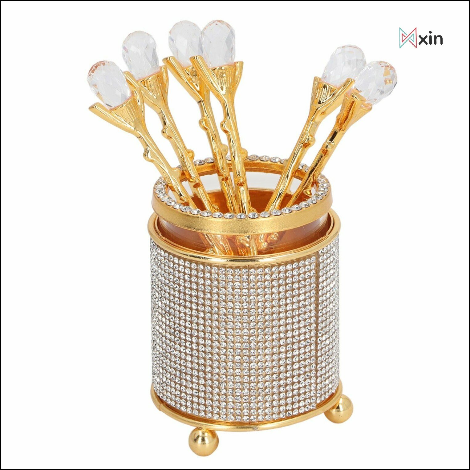 Набор ложек, кофейные, металл, посеребрение, позолота, 6 шт, 2000 год