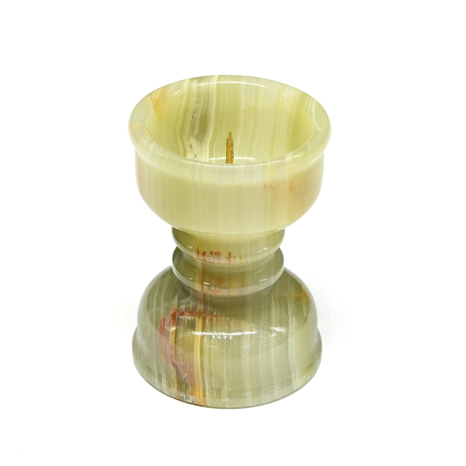 Подсвечник из оникса с иглой 48*48*68мм .