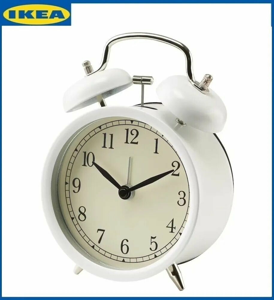 Будильник IKEA DEKAD,10 см. Часы настольные икеа дэкад белый.