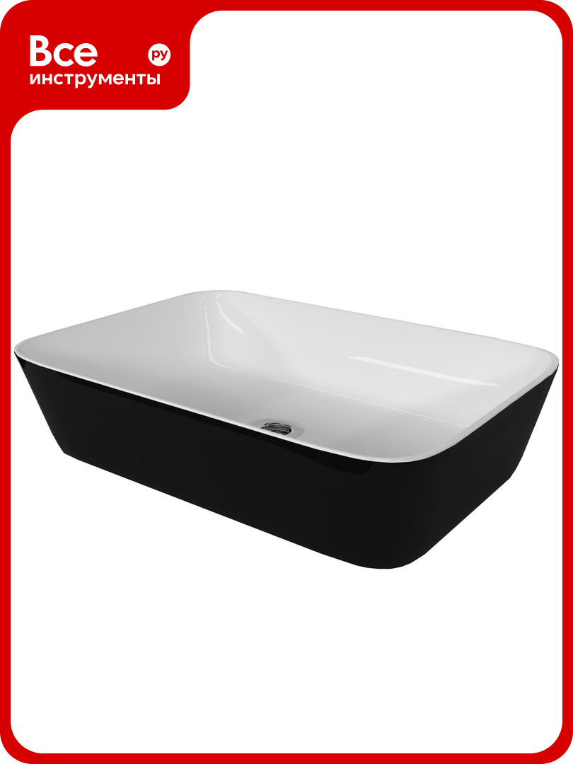 Накладная раковина Stella Polar Миранда 50, черно-белая SP-00001287