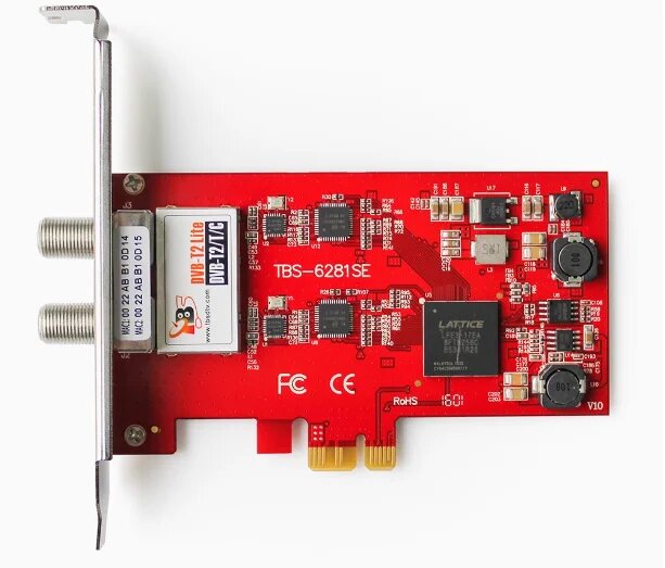 Для TBS6281se 2-канальный кабель DVB-T2/T/C PCI-E, тюнер ТВ-карты, запись потоков TS