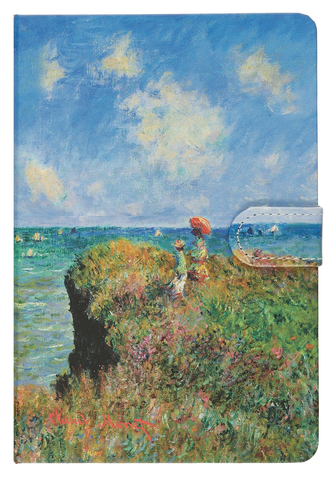 Книга для записей А5 128л "Клод Моне Прогулка по скалам" с магнитной застежкой