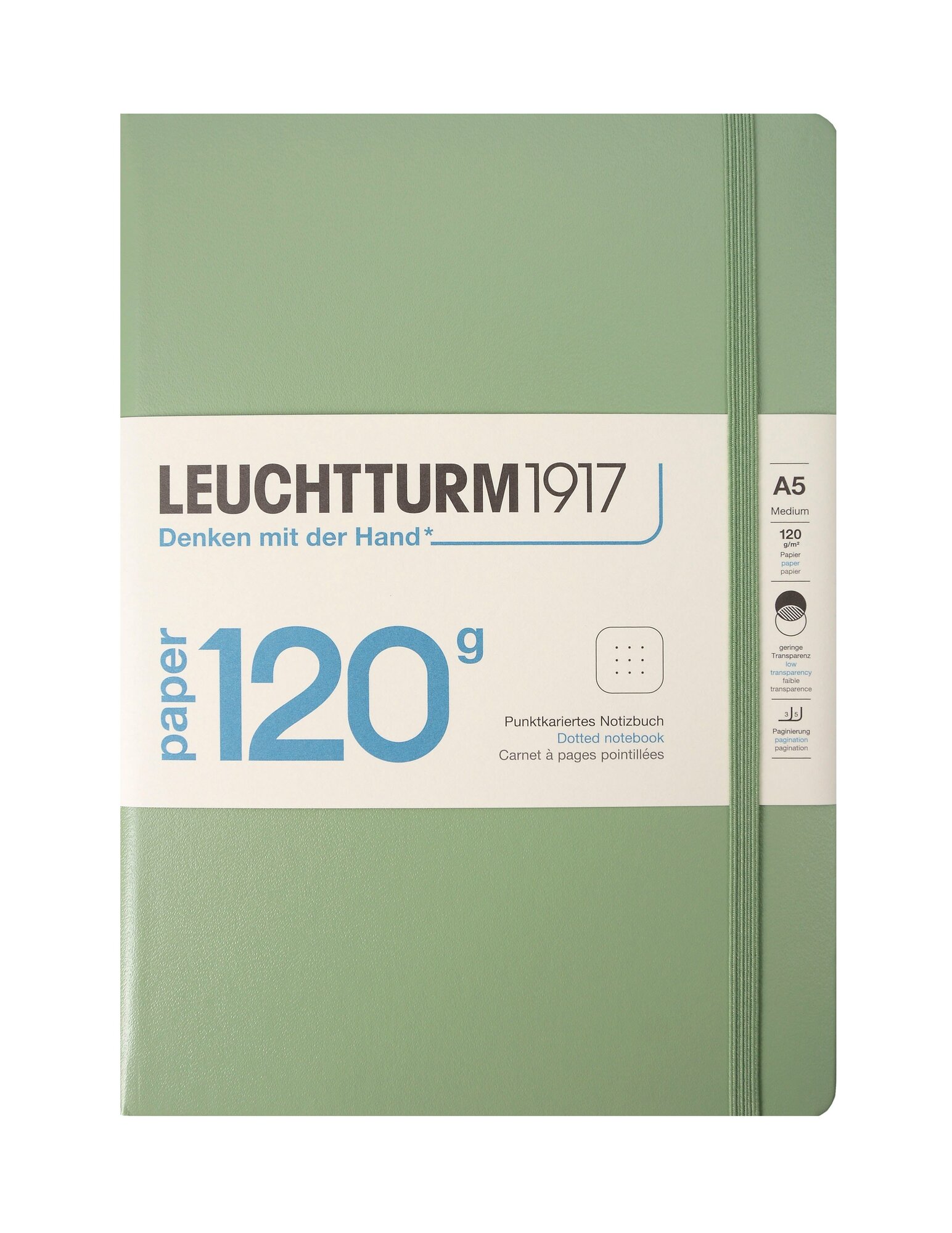Книга для записей A5 100л тчк. "Edition 120G" тв. обл, шалфей, Leuchtturm1917