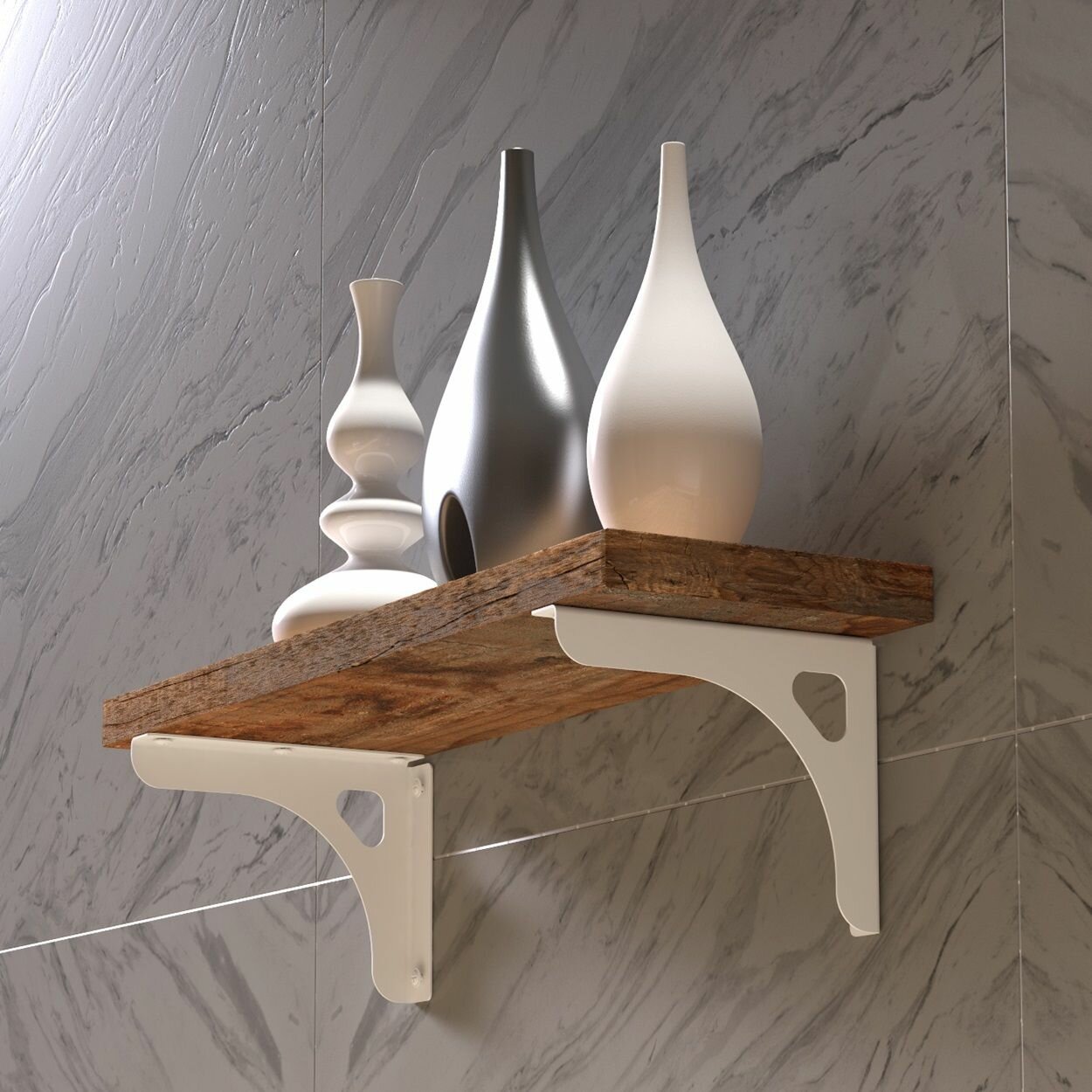 ODDA Кронштейн для полки (2шт, крепления в комплекте) / Белый