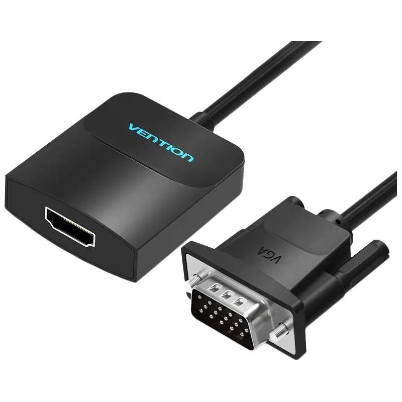 Vention Кабель-переходник D-Sub M->HDMI1.4 19F + аудио Vention ACNBB, доп. питание microB (0.15м) (ret)