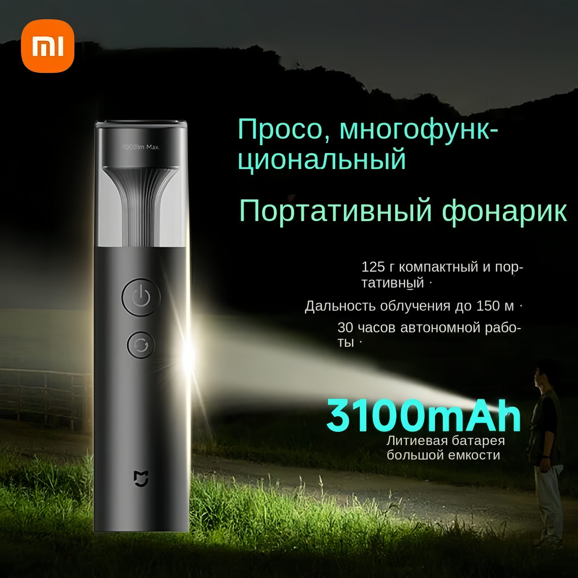 Xiaomi Mijia Многофункциональный Портативный фонарик Night Light Сильный свет
