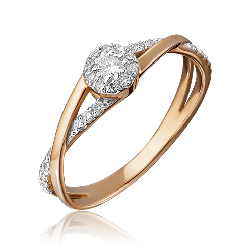 Кольцо PLATINA, красное золото, 585 проба, бриллиант