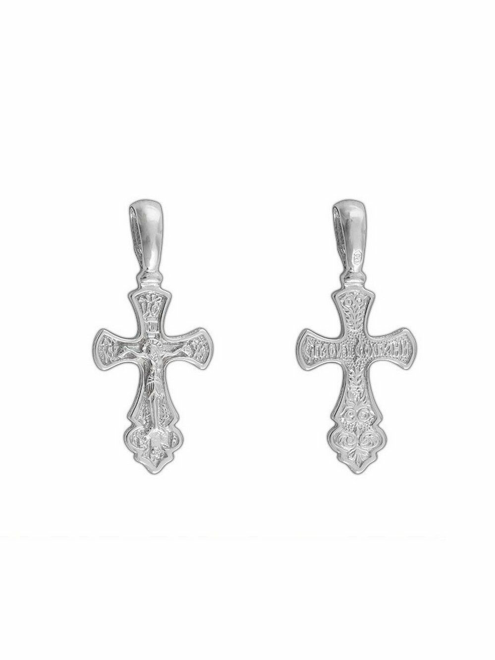 Крестик, серебро, 925 проба, родирование