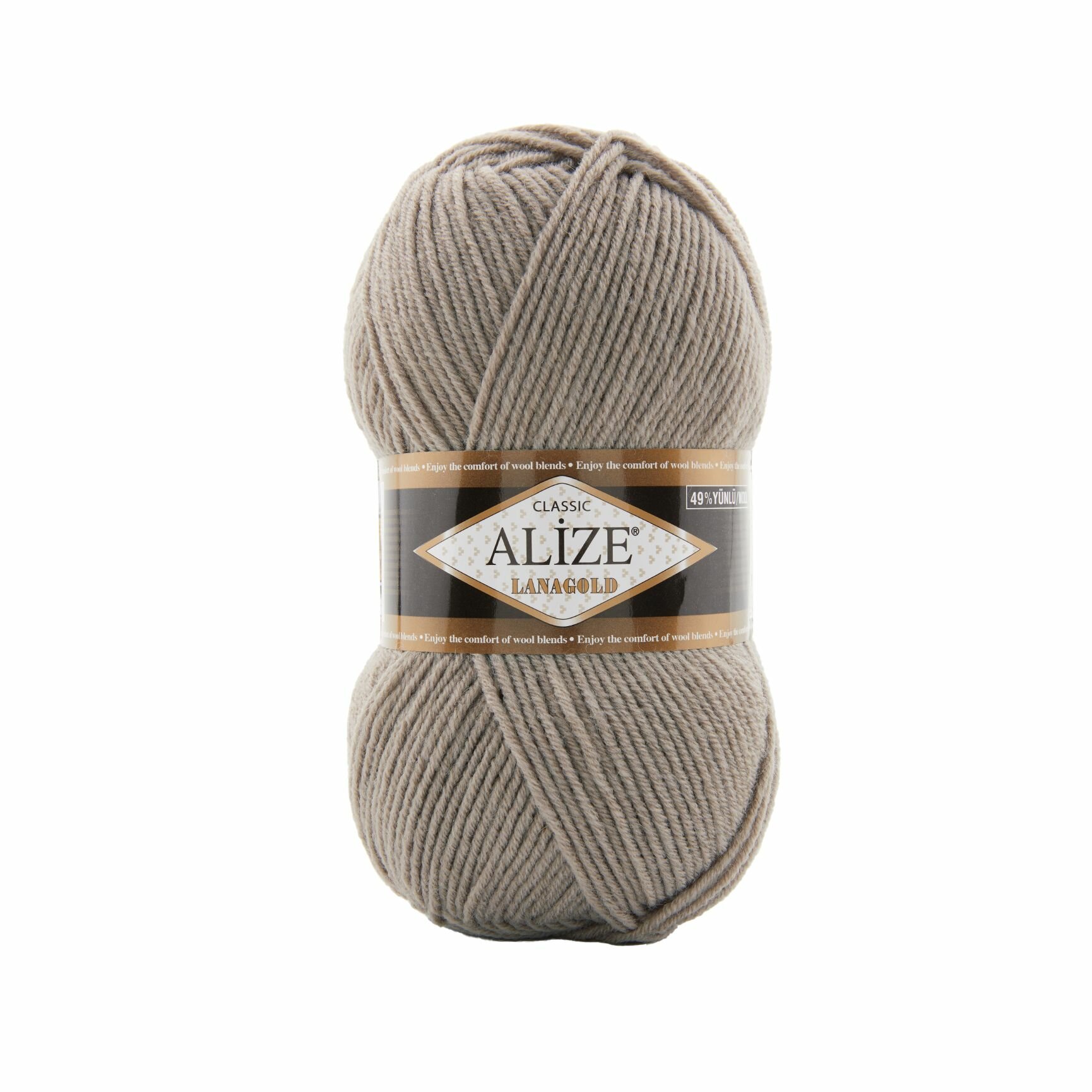Пряжа Alize Lanagold 990 (5 мотков по 100г/240м) серо-бежевый