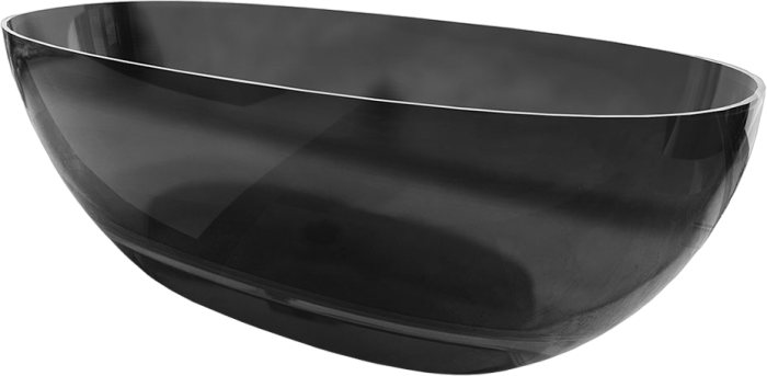 Акриловая ванна Vincea VBT-6T01B 170x75 см, отдельностоящая, черная, овальная, с донным клапаном