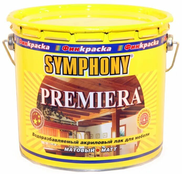 Лак SYMPHONY PREMIERA для мебели, акриловый, матовый 2,7л