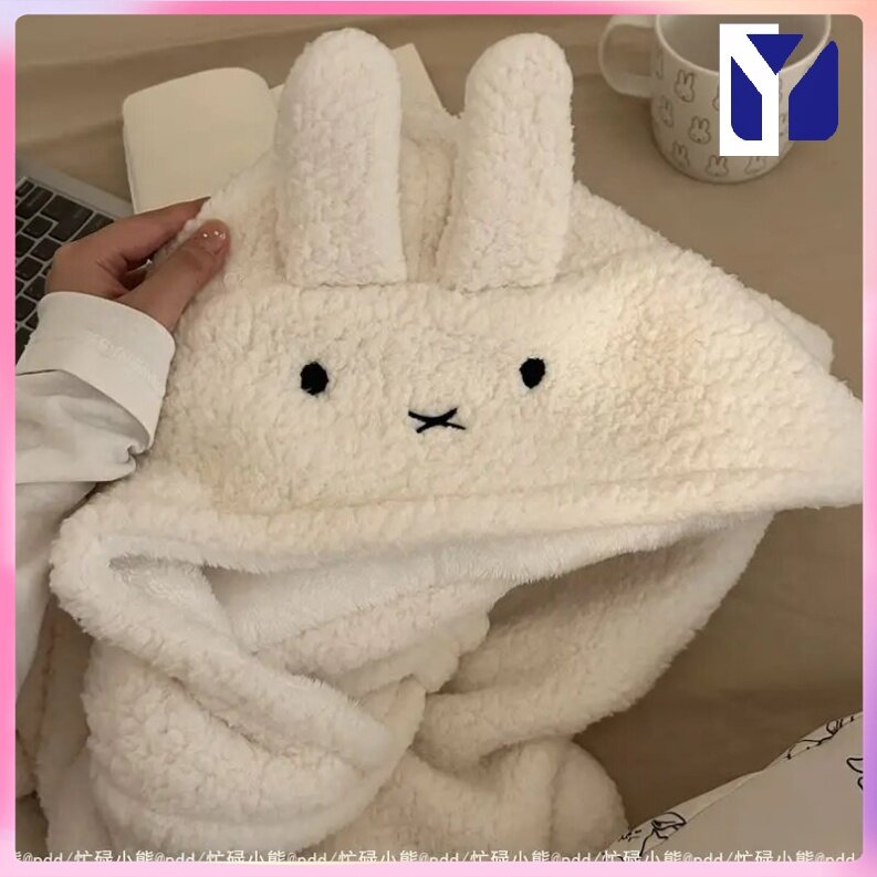 Плед уютный белый Miffy Борис, эксклюзивный плащ из микрофибры, 60x45 см, для дома и путешествий