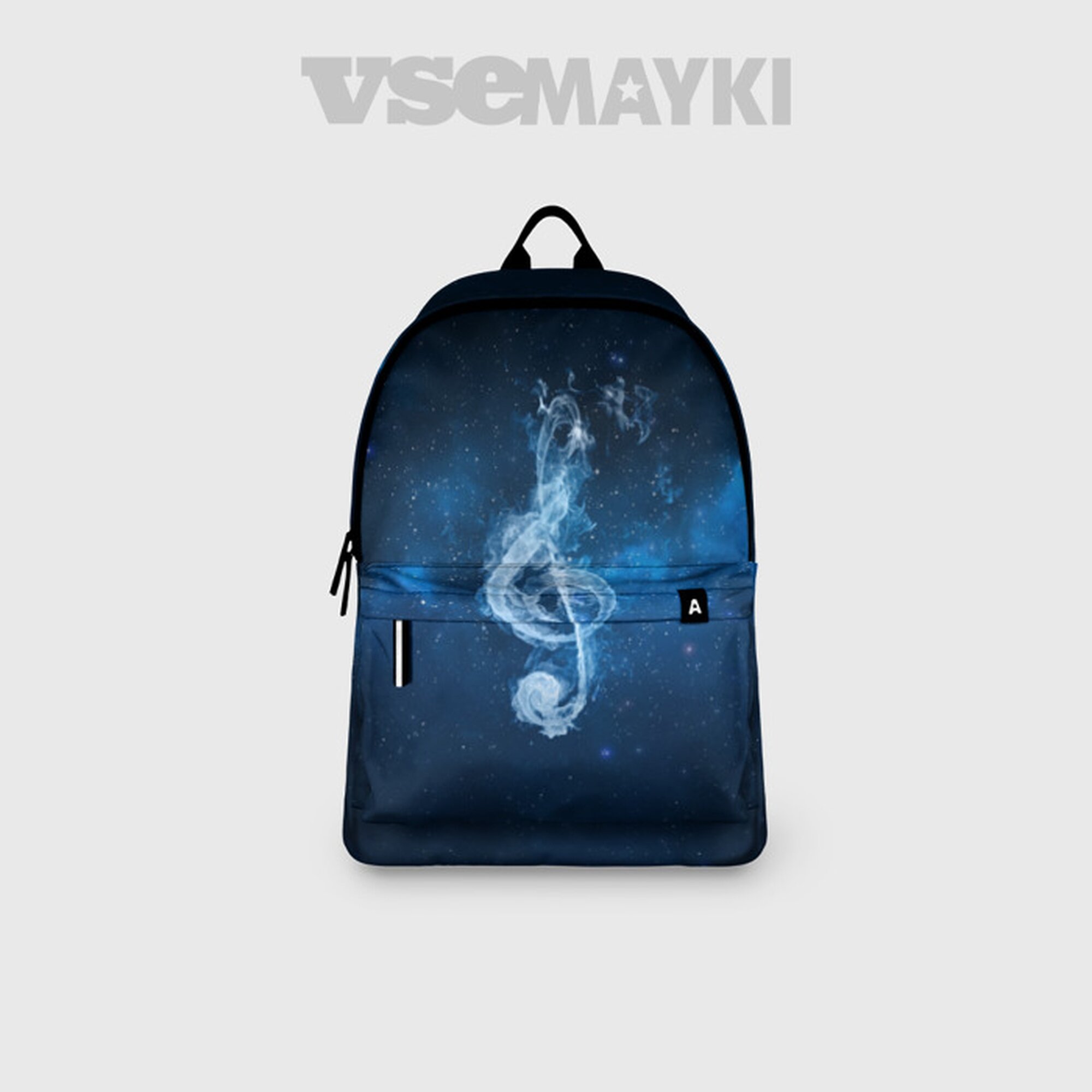 Рюкзак VseMayki с принтом Космическая музыка, One size, белый