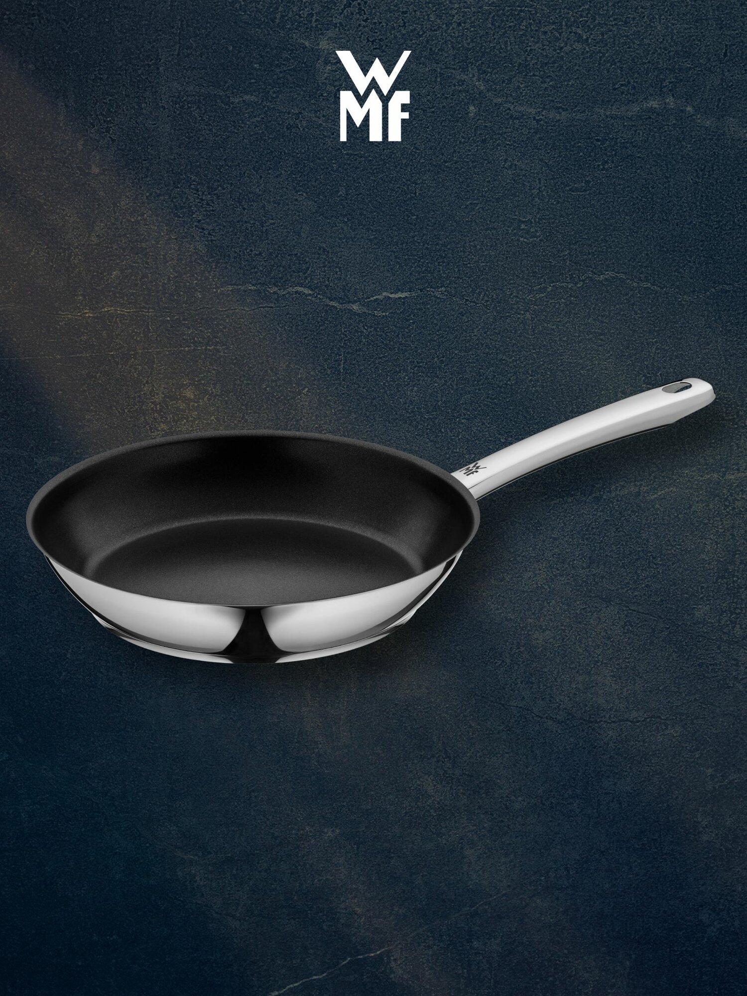Сковорода с антипригарным покрытием WMF Nordic Profi 24 см, нержавеющая сталь, подходит для всех типов плит, включая индукционные