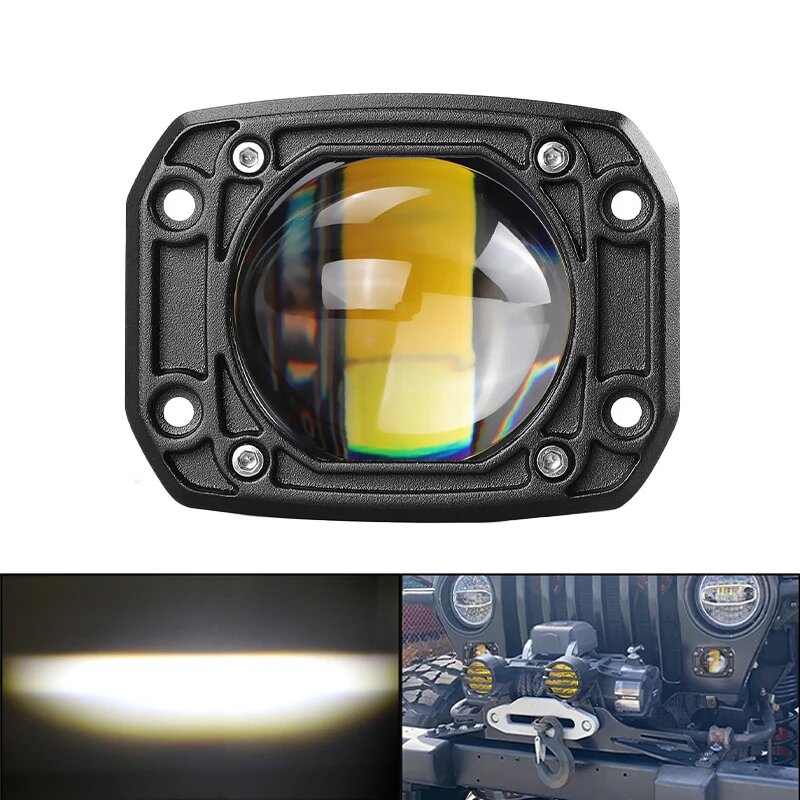 3-дюймовая квадратная светодиодная фара со скрытым креплением, круглая светодиодная фара заднего хода, 12 В, 24 В, противотуманная фара дальнего света для внедорожников, 4WD, грузовиков, внедорожников, 15 Вт 2pcs Square