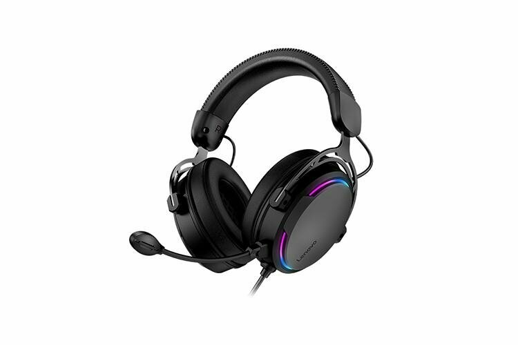 Игровая гарнитура Lenovo X370 USB 7.1-канальная проводные наушники, черные