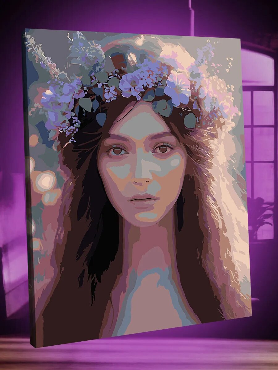 Картина по номерам Портрет девушки в венке