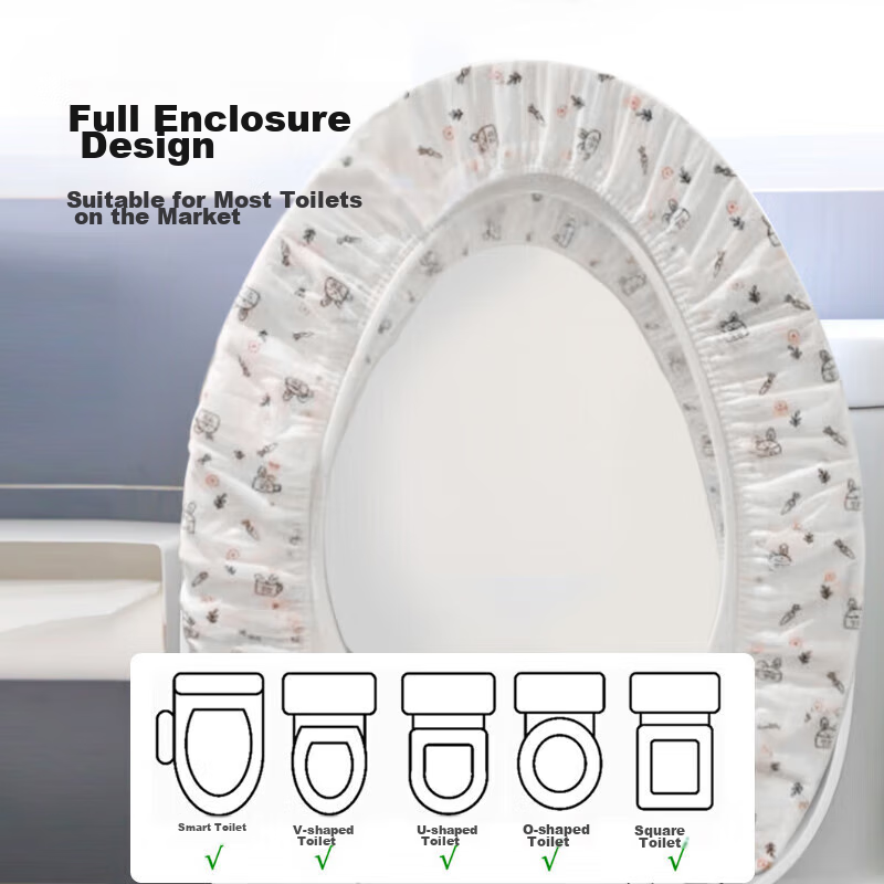 JAJALIN 30-Pack Disposable Toilet Seat Covers, Double-Layer Non-Woven Fabric Toilet Seat Protectors, Extra Large Thick Maternity Toilet Seat Cushions