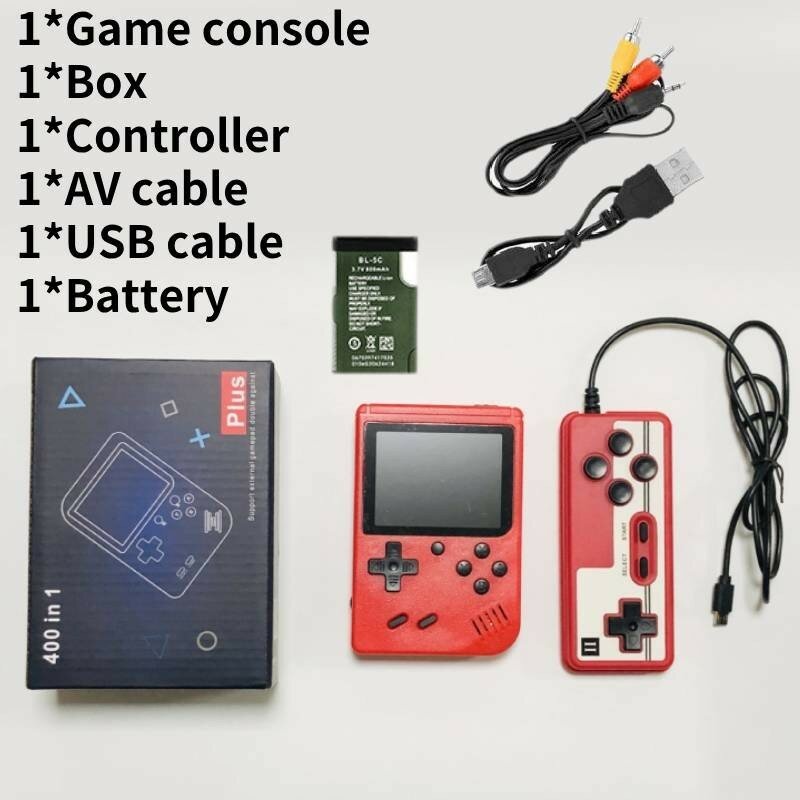 Портативная мини игровая консоль handheld 400 ретро игр для детей и взрослых красная