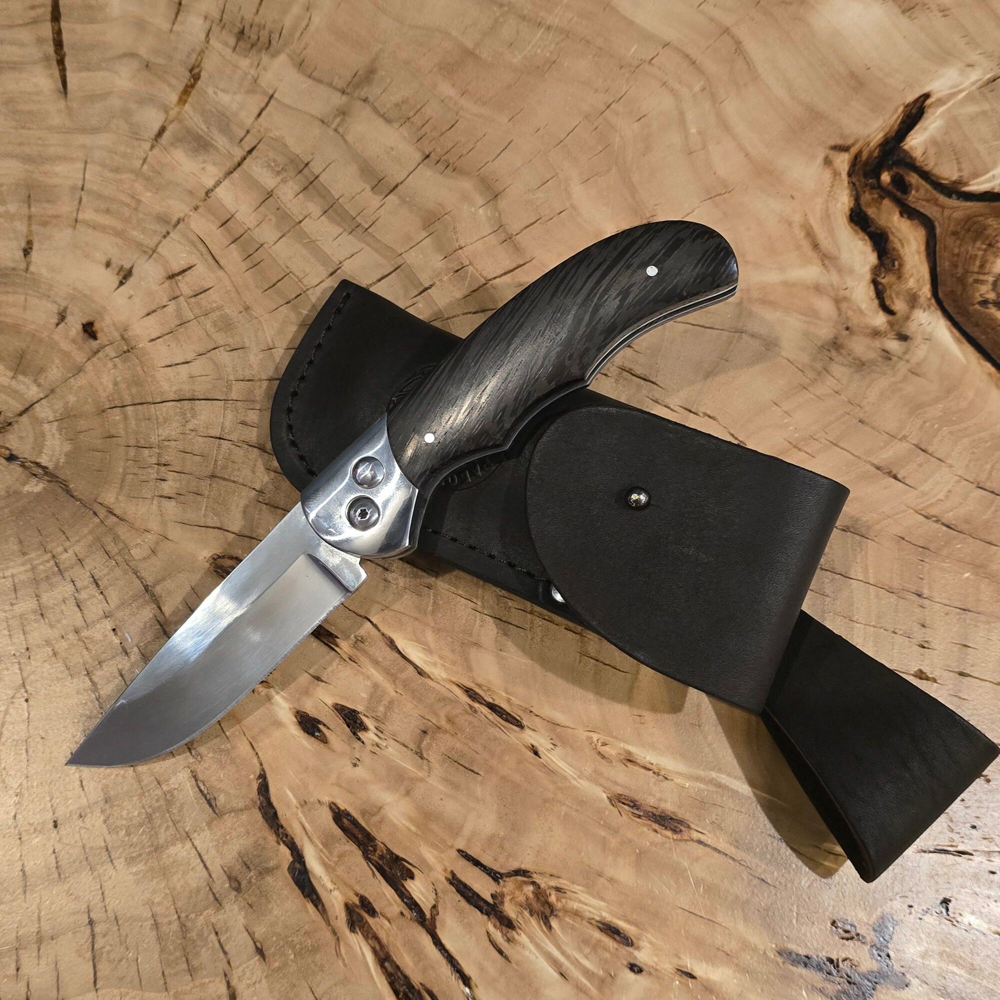 Нож выкидной Рысь, сталь М390, рукоять венге, СВ-Клинок