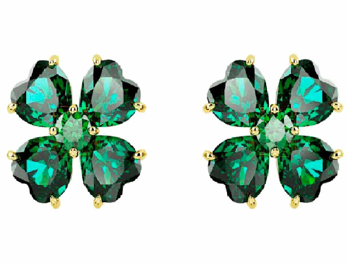 Серьги пусеты, кристаллы Swarovski