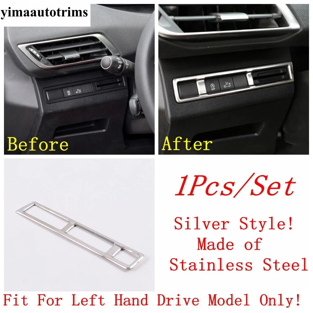 Бардачок/панель чашки для воды/приборная панель, вентиляционная крышка кондиционера переменного тока, накладка для Peugeot 3008 5008 GT 2017-2023, автомобильные аксессуары Head Lamp Button-C