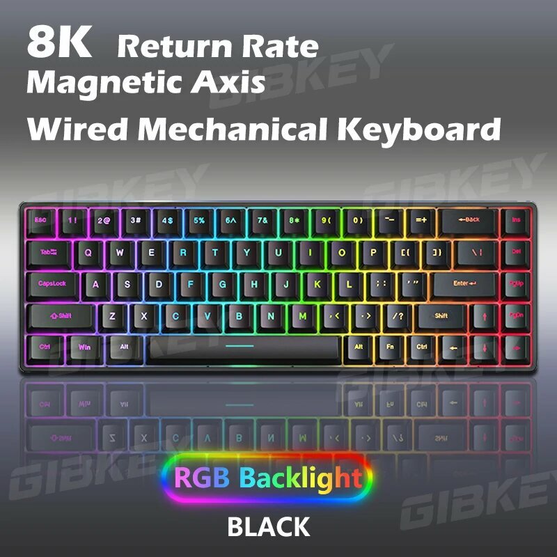 Игровая механическая клавиатура 68 клавиш, Black-RGB