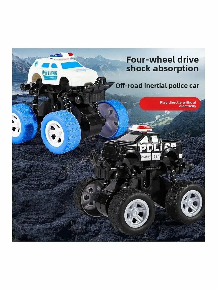 Игрушка полицейская машина для оффроуда kids offroad, черный, прочный материал, качение за счет инерции