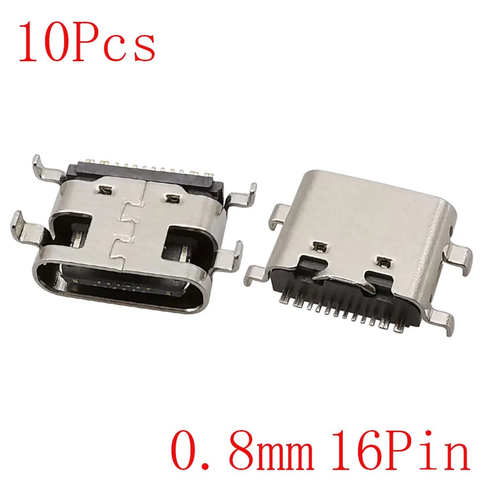 USB Type-C разъем гнездо 2/6/16/24 Pin 16Pin 0.8mm