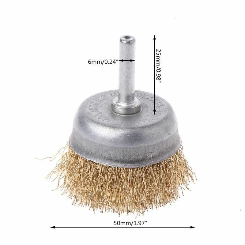 Проволочная щетка с изогнутым ленточным стержнем в форме чаши-50 мм