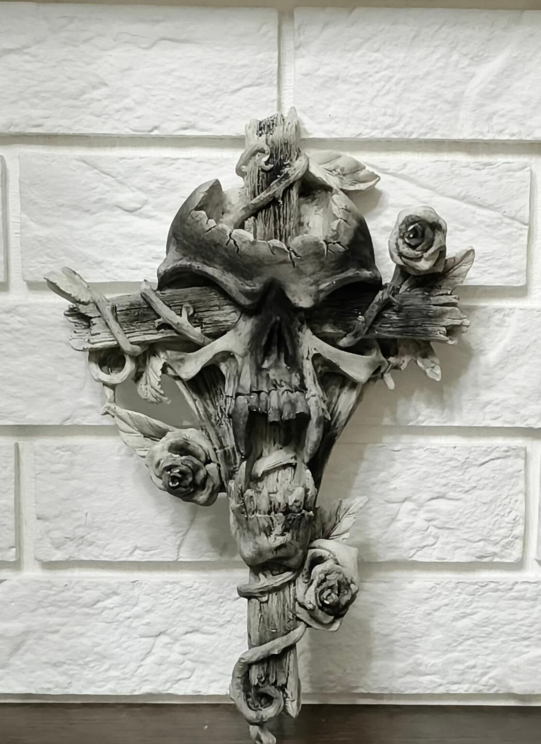 Панно настенное декоративное, готический стиль, Череп 20 30 см